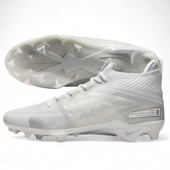 Nike | Shoes | Nike Alpha Menace 4 Elite White Metallic Silver Mens ...